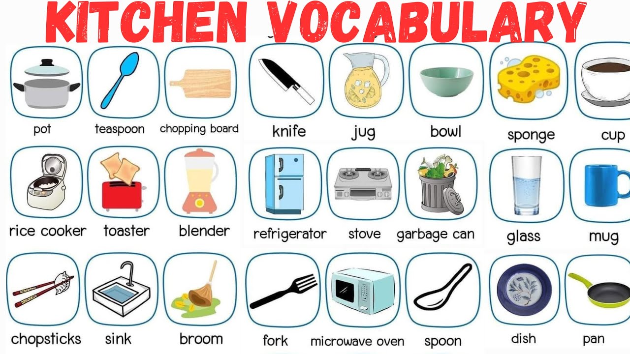 Kitchen Vocabulary In English English Practice Englishvocabulary